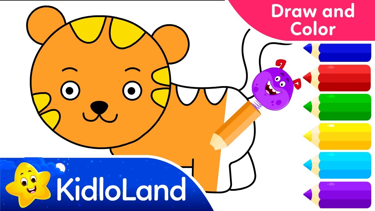 How To Draw A Cat | Cat Coloring Videos for Kids | Cat Drawing and ...