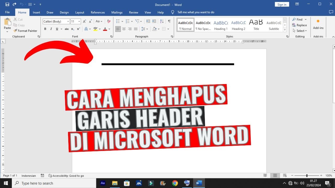 Cara Menghapus Garis Header di Microsoft Word - YouTube