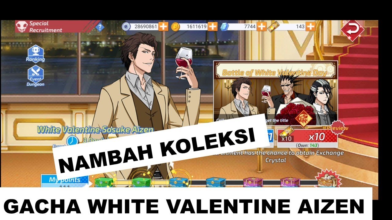 GACHA WHITE VALENTINE AIZEN | BLEACH MOBILE 3D - YouTube