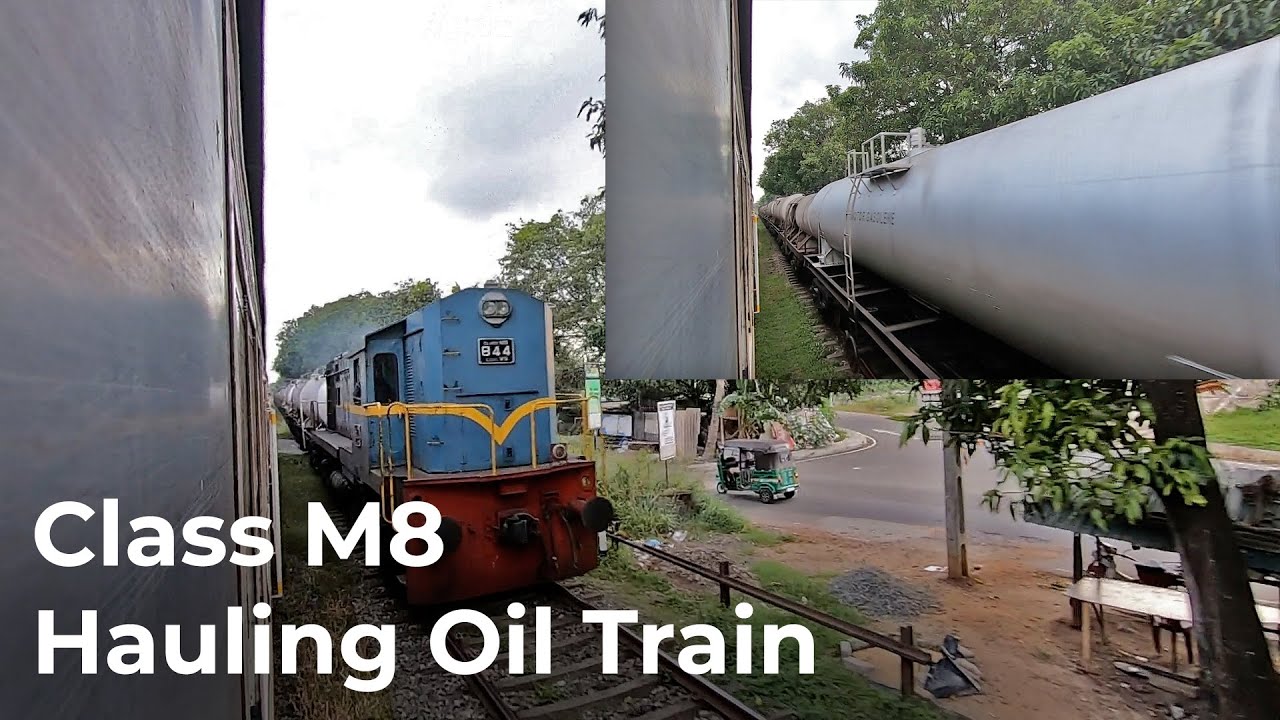 Class M8 844 Hauling Oil Train near Kelaniya in Sri Lanka - YouTube