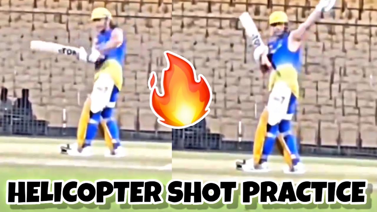 MS Dhoni HELICOPTER SHOT from Practice Session Viral Video 😍| CSK vs ...