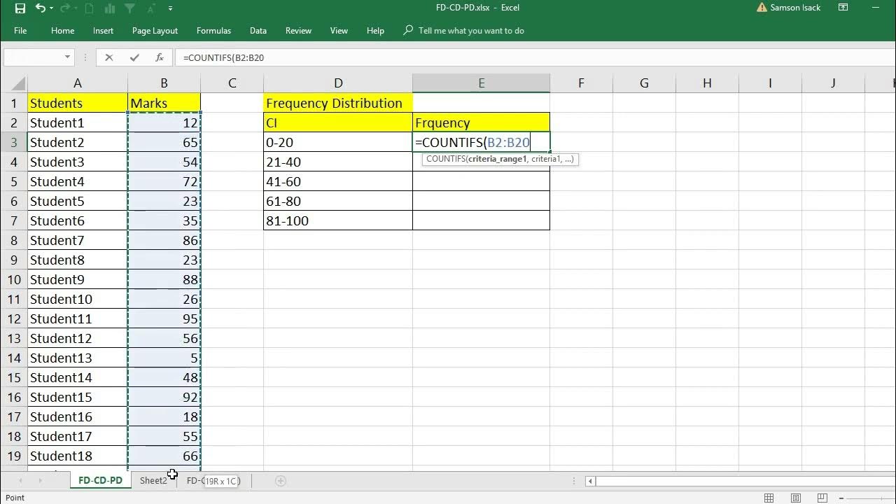 EXCEL: STATISTICS - How to create Frequency Distribution for a List of ...
