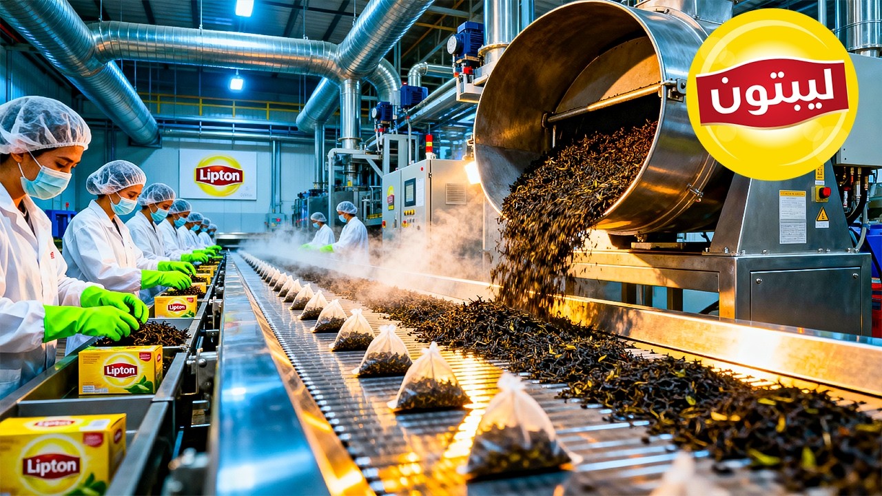 كيف يتم تصنيع شاي ليبتون داخل المصنع – Lipton Tea Factory - YouTube
