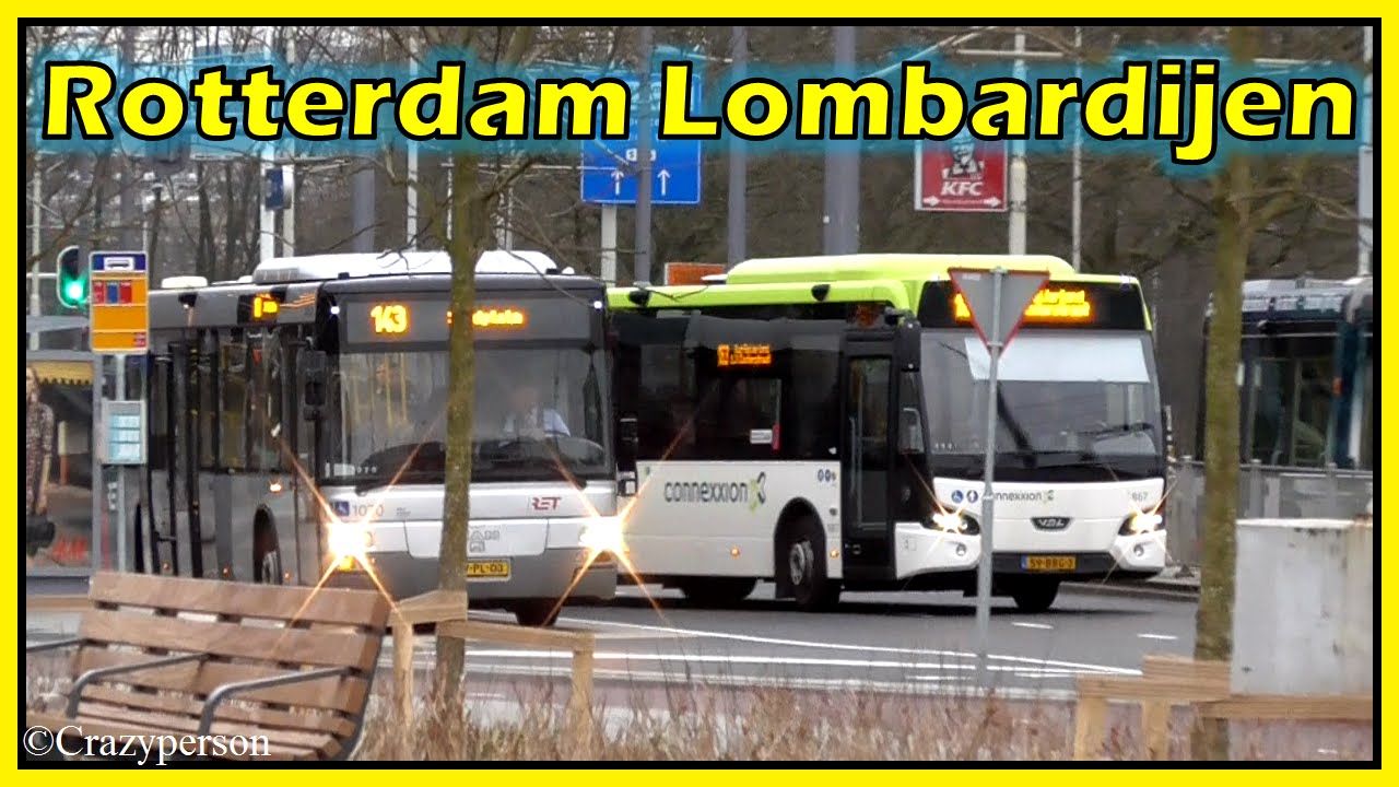 RET trams (en Connexxion) bussen en treinen bij Lombardijen Rotterdam ...