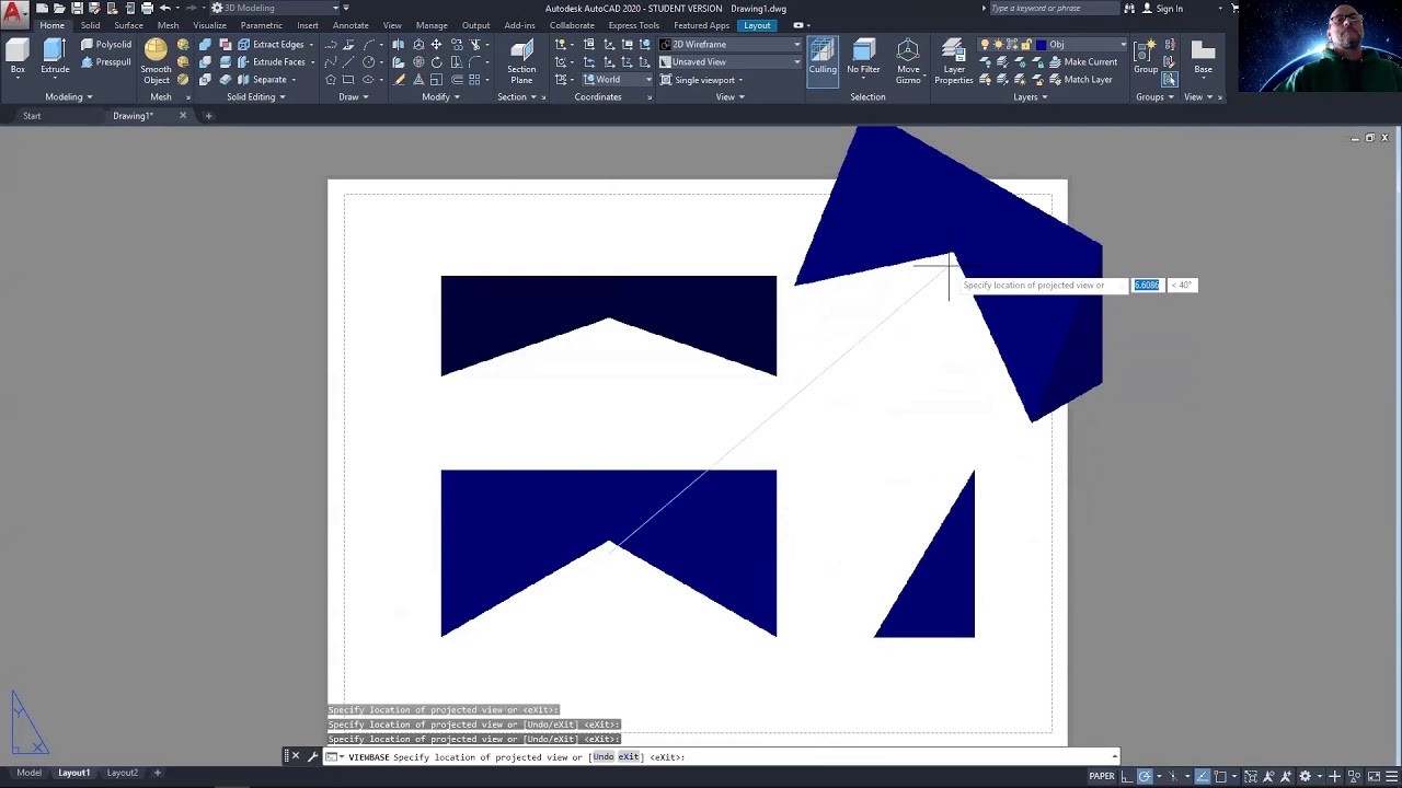 Using AutoCAD Solid Intersect Tool and Multiview Layout - YouTube