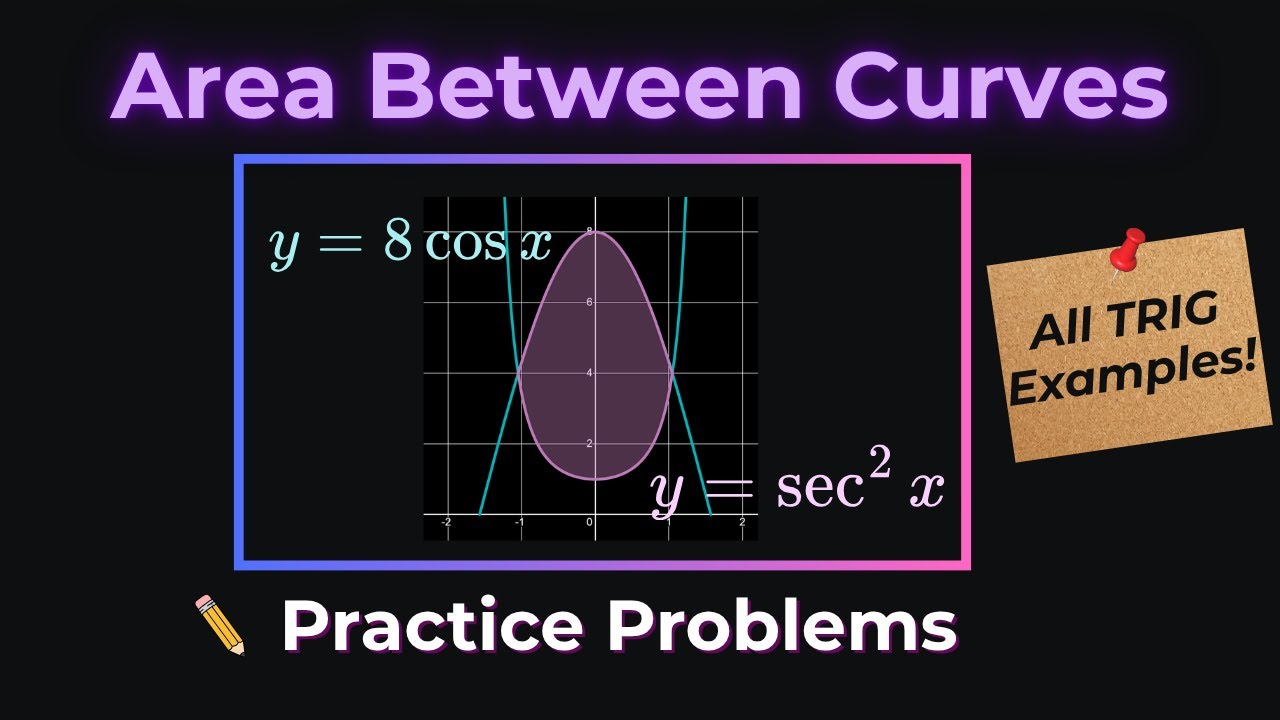 Area Between Curves with Trigonometric Functions | Calculus Examples ...