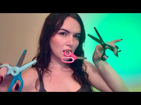 ASMR Fast Haircut (multiple scissors, brushing sounds, hair curling ) 
