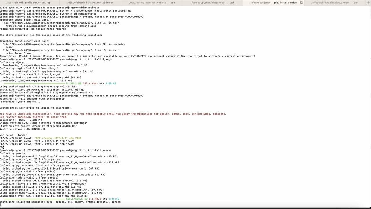 Install Pandas In Django Django Python Pandas 1 Youtube