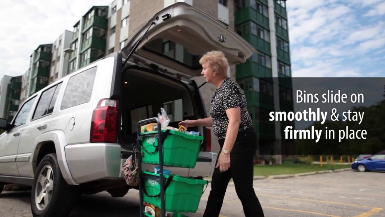 The Grocery Valet - Multi-Bin Grocery Carrier - YouTube