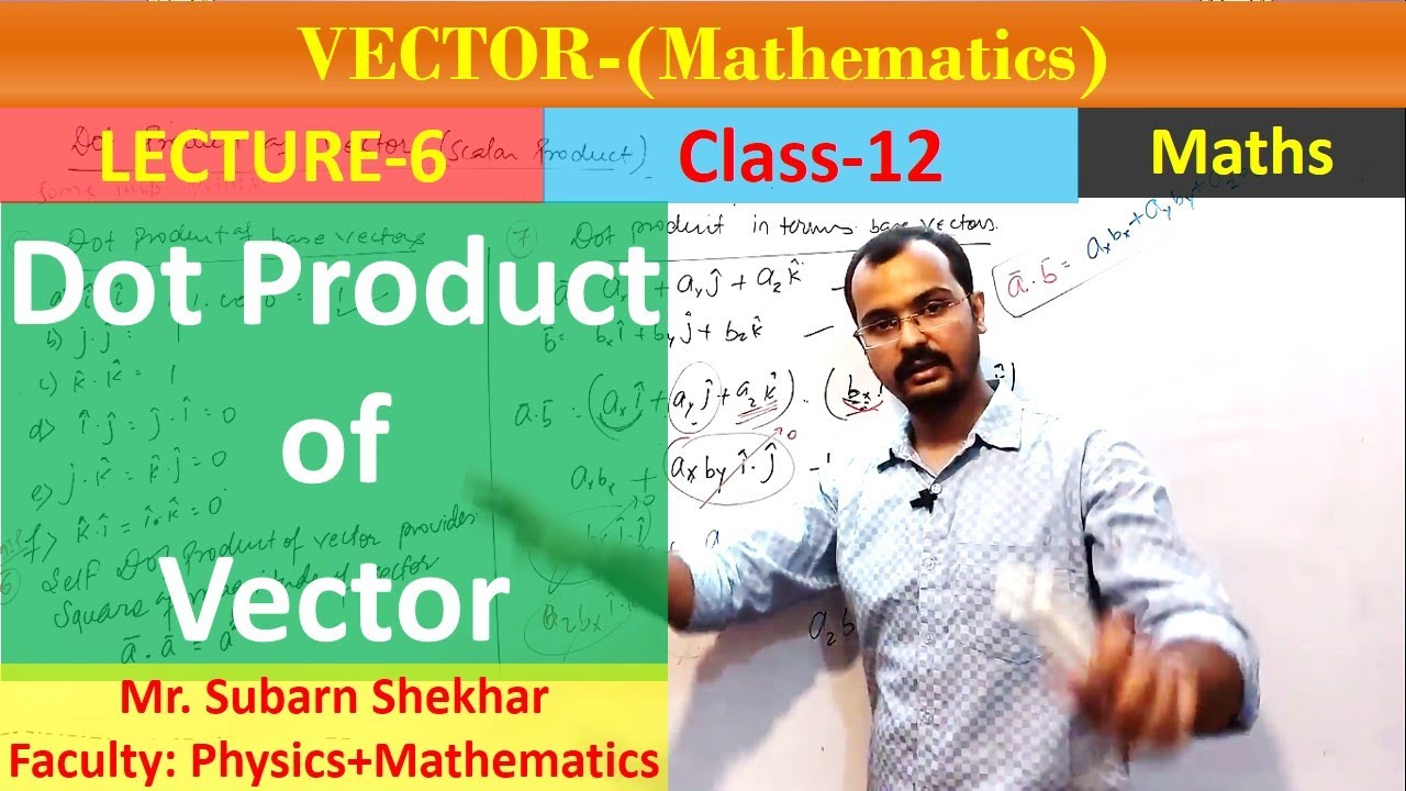 Dot Product of Vector||Vector Algebra||class12||Lecture-6||by Subarn ...