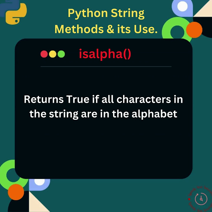 Exploring Python String Methods Isalpha Python Coding Interview Pythontutorial Youtube