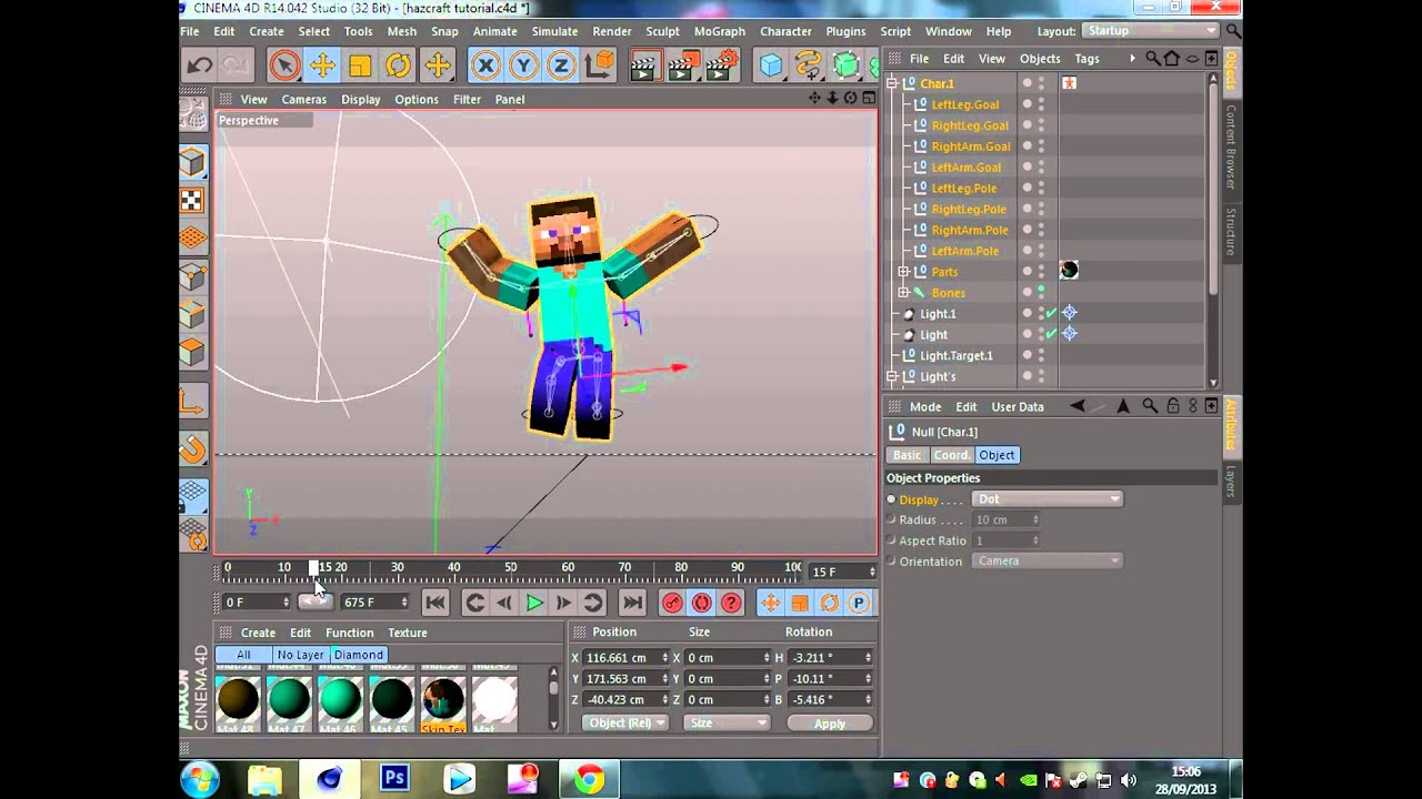 minecraft c4d character template - YouTube