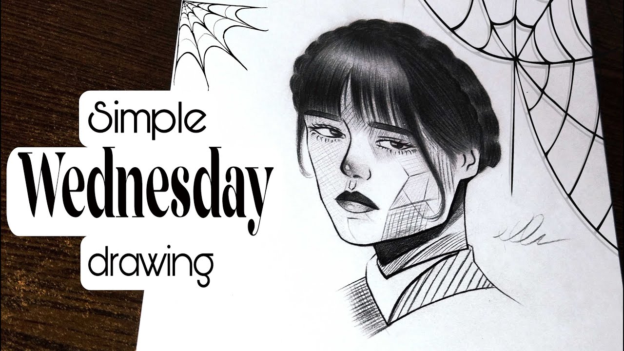 Drawing WEDNESDAY ADDAMS | Drawing Tutorial (step by step) - YouTube