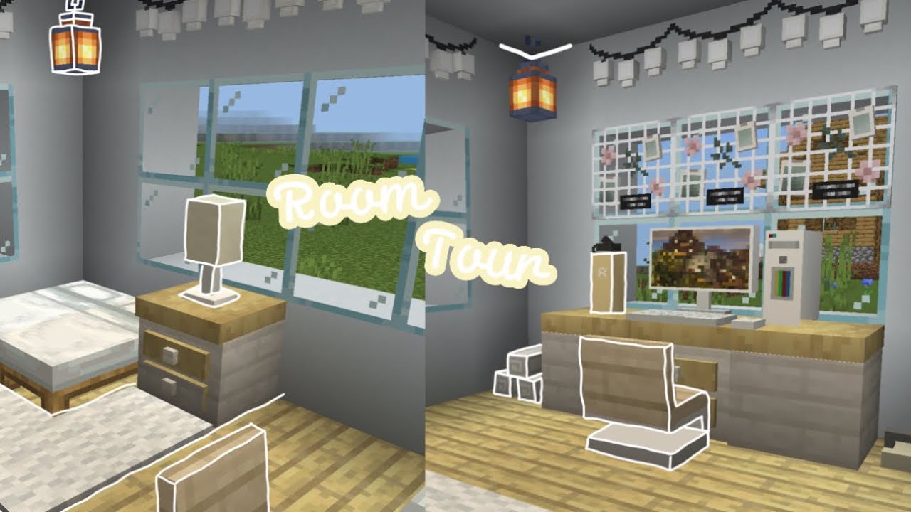 SMALL ROOM TOUR 🤍 *MINECRAFT* - YouTube