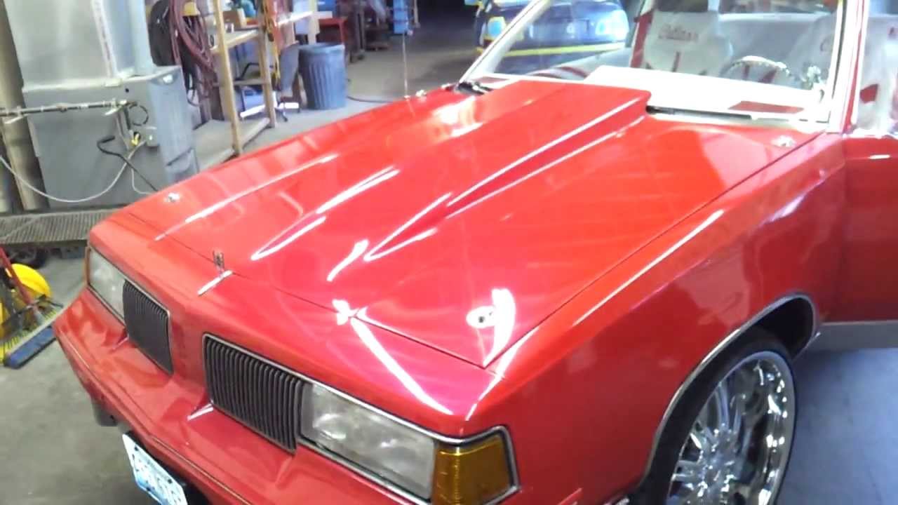 Outrageous paint 87 Cutlass on 24s - YouTube