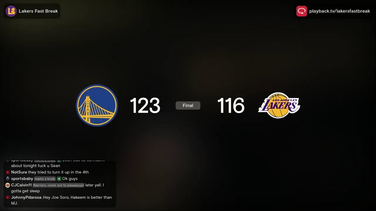 LAL-GS Scoreboard and LIVE Chat with the LFB! - YouTube