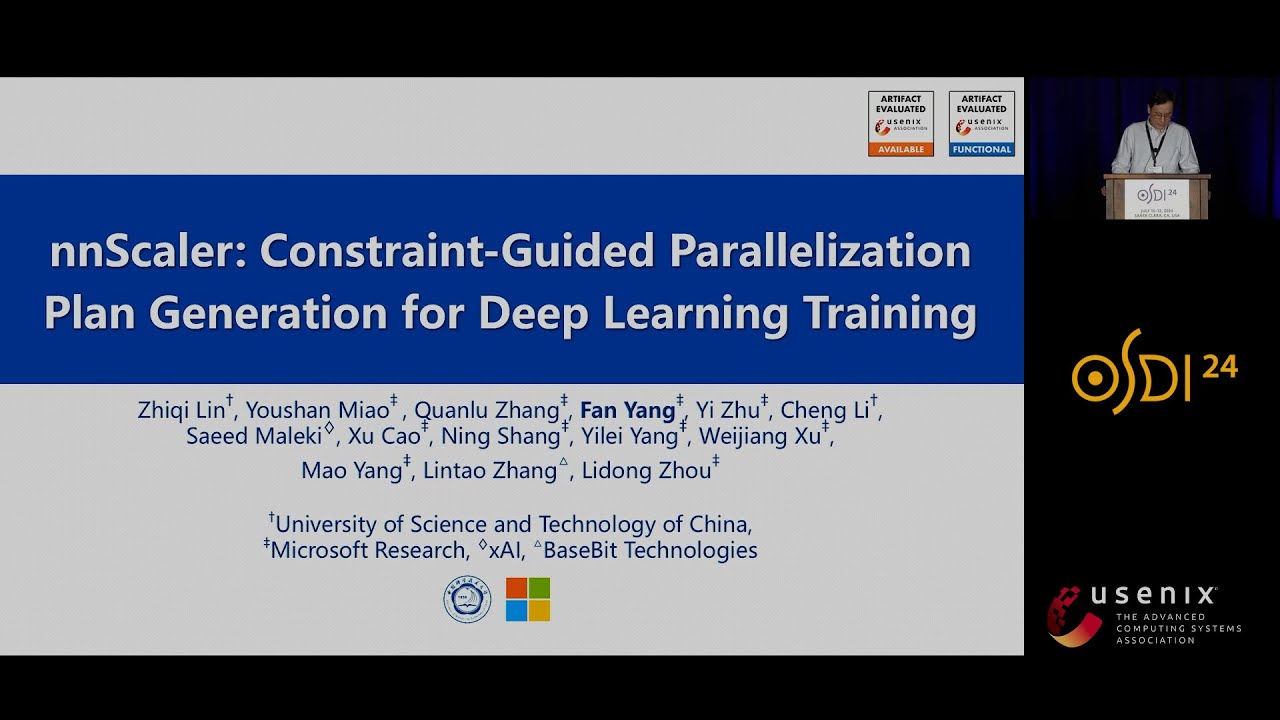 OSDI '24 - nnScaler: Constraint-Guided Parallelization Plan Generation for Deep Learning ...