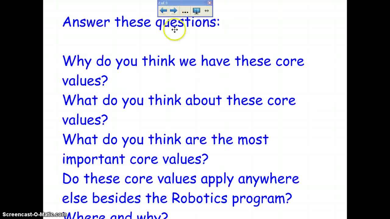 Core Values - Robotics - YouTube