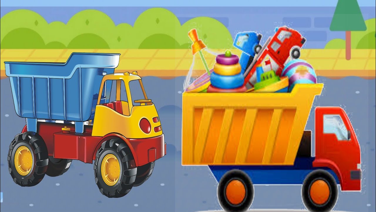 Gadi Bala Cartoon Video || Tractor, Jcb, Car, Bus, truck, Train, Toy ...