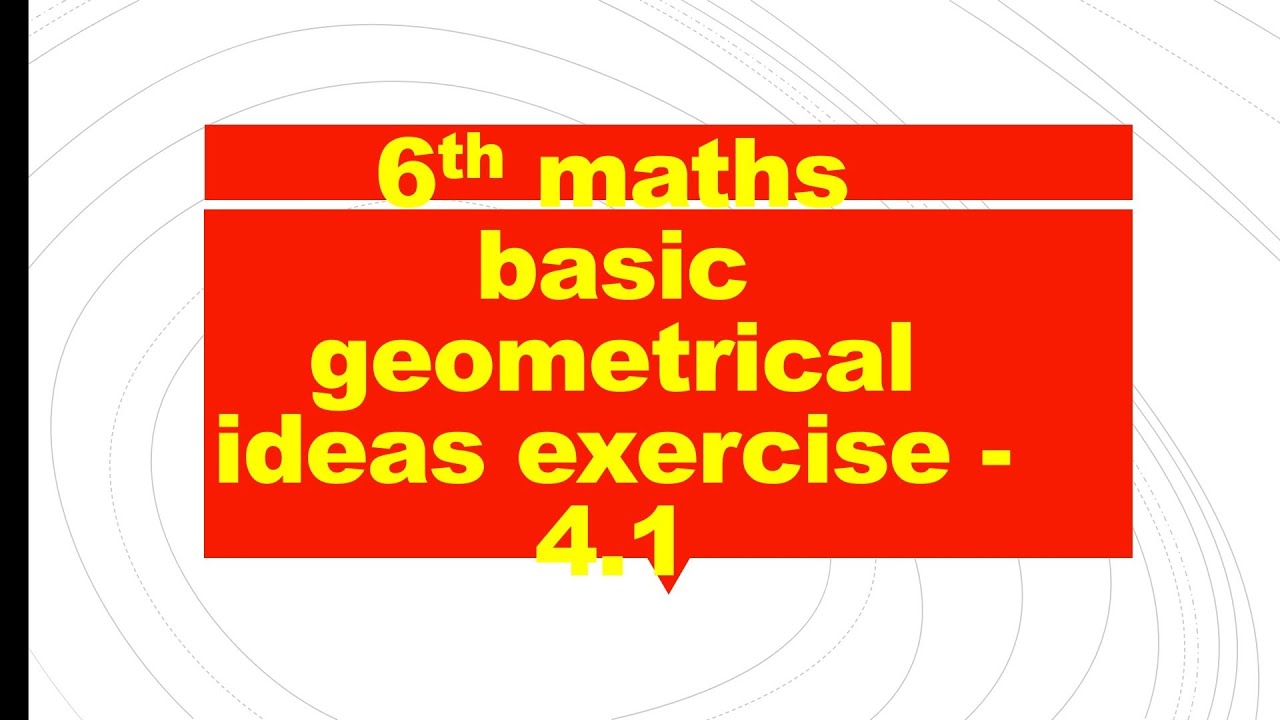 ##6th class maths chapter 4 basic geometrical ideas exercise 4.1@maths ...