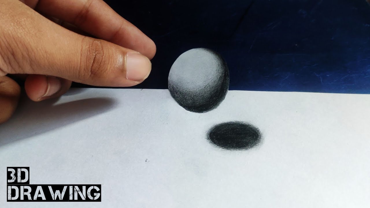 How to draw a 3D ball || 3D drawing - YouTube