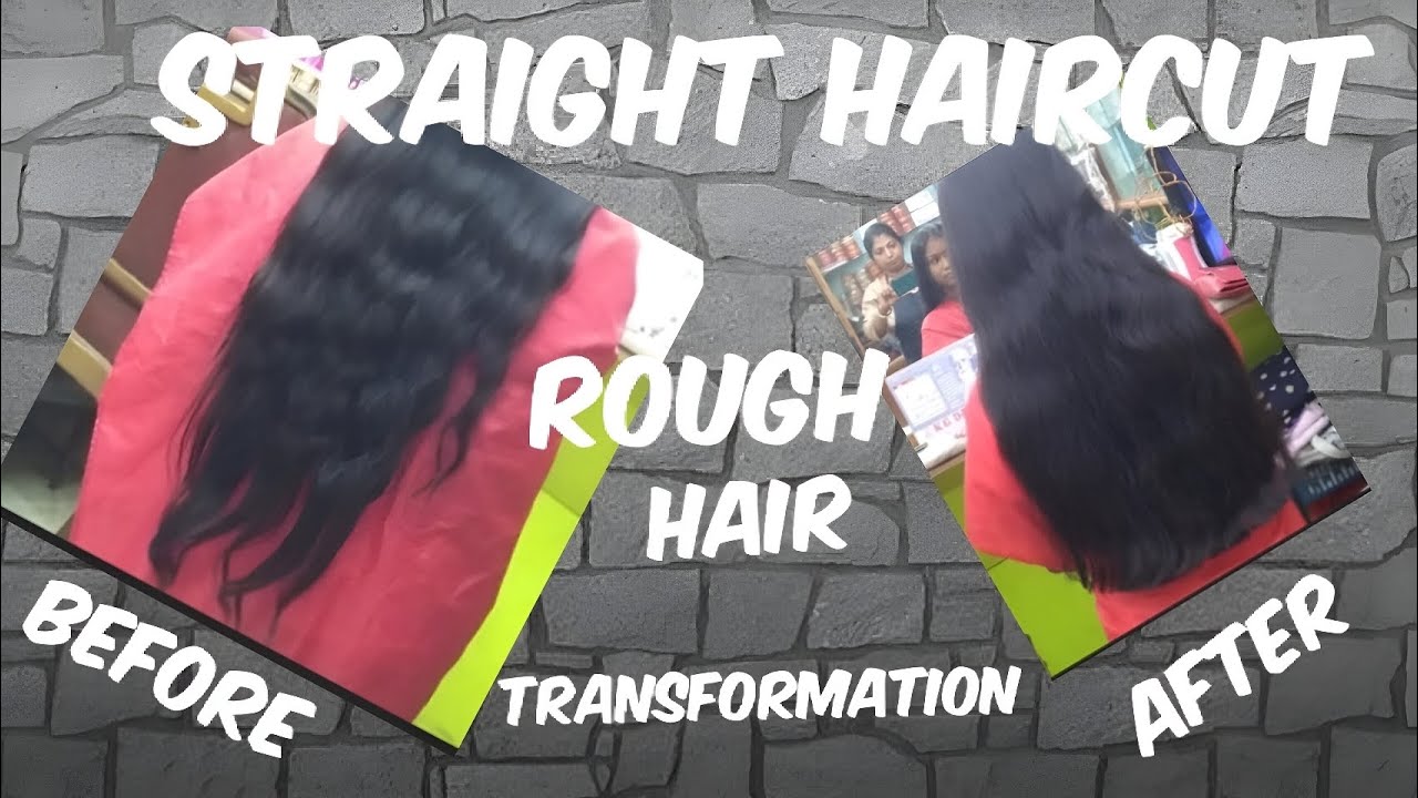 Simple but beautiful Straight haircut ## Rough hair transformation ...
