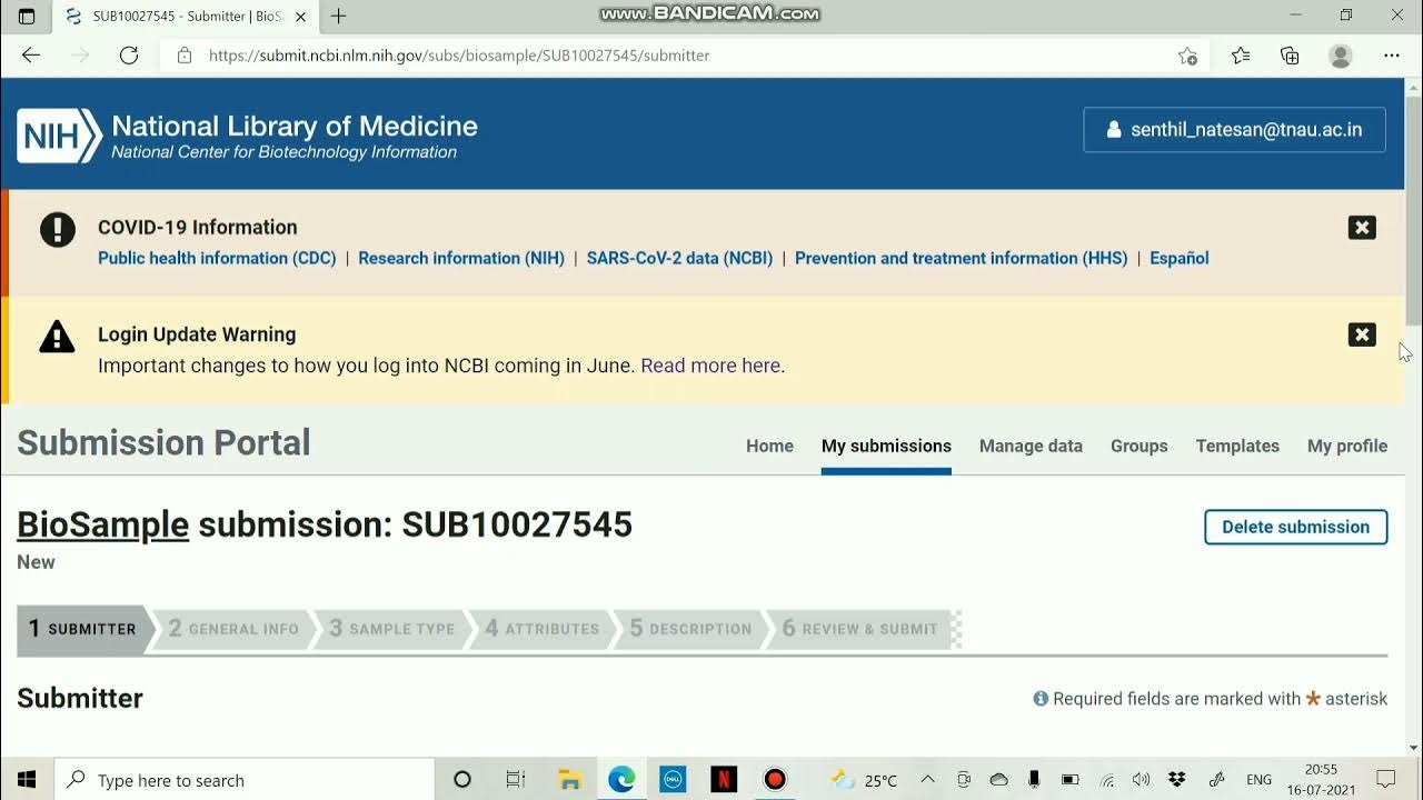How to submit the Sequence Read Archive (SRA) data in NCBI - YouTube