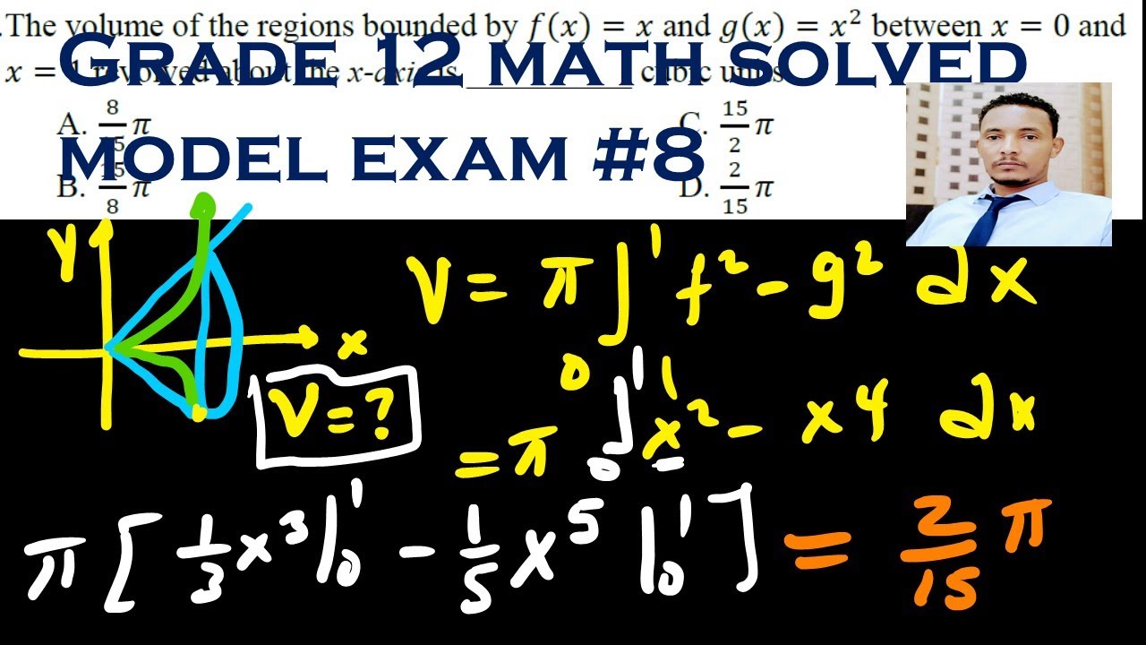 Grade 12 math solved model exam #8 - YouTube