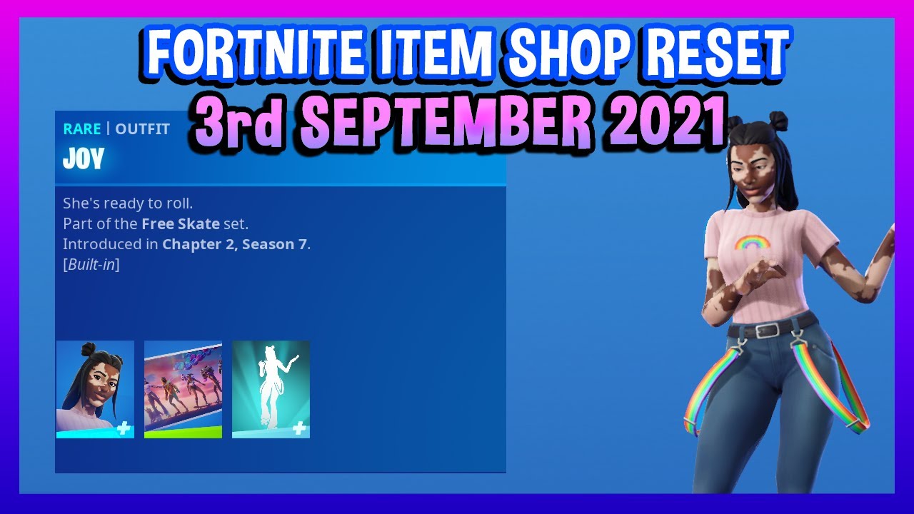 *NEW* JOY SKIN + ROLLER VIBES BUILT-IN EMOTE! (Fortnite Item Shop Reset ...