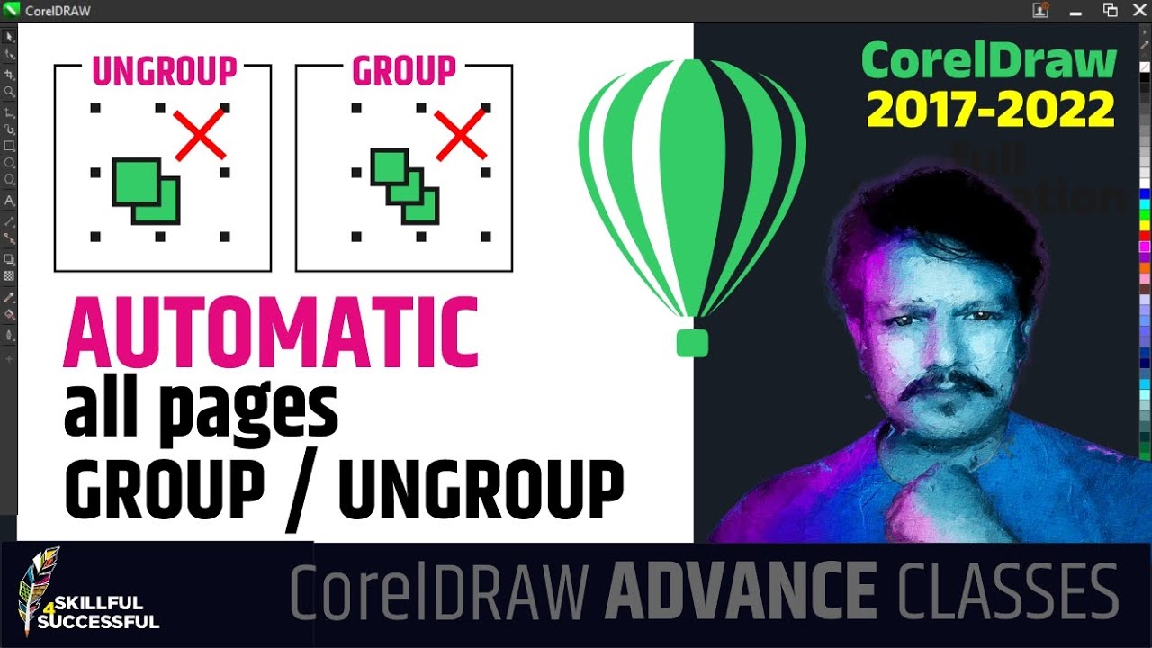 8 Group or Ungroup, single key hit full book in CorelDraw. कोरल ड्रा में आटोमेटिक ग्रुप और ...