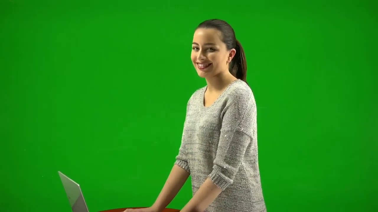 beautiful girl Cashier green screen - YouTube