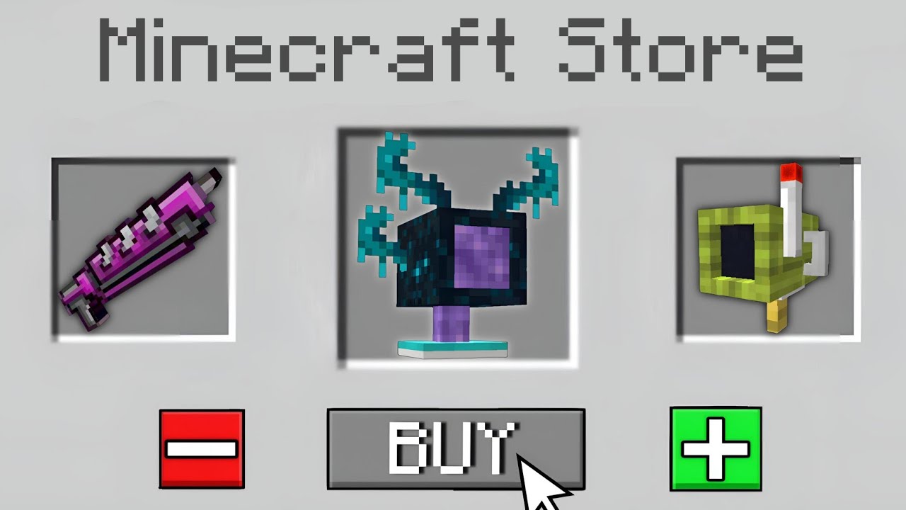 Minecraft But, I Can Buy Any Items | Mine Adventure - YouTube