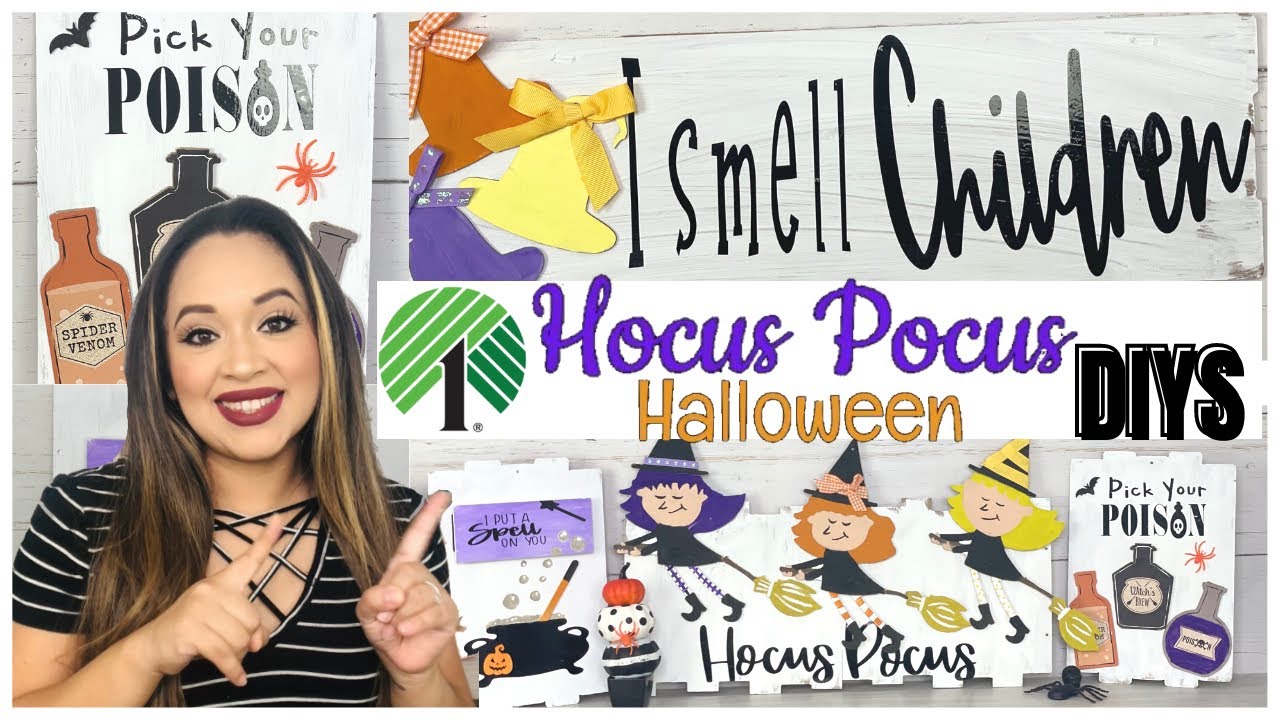 HOCUS POCUS DIYS / DOLLAR TREE HALLOWEEN DIYS - YouTube