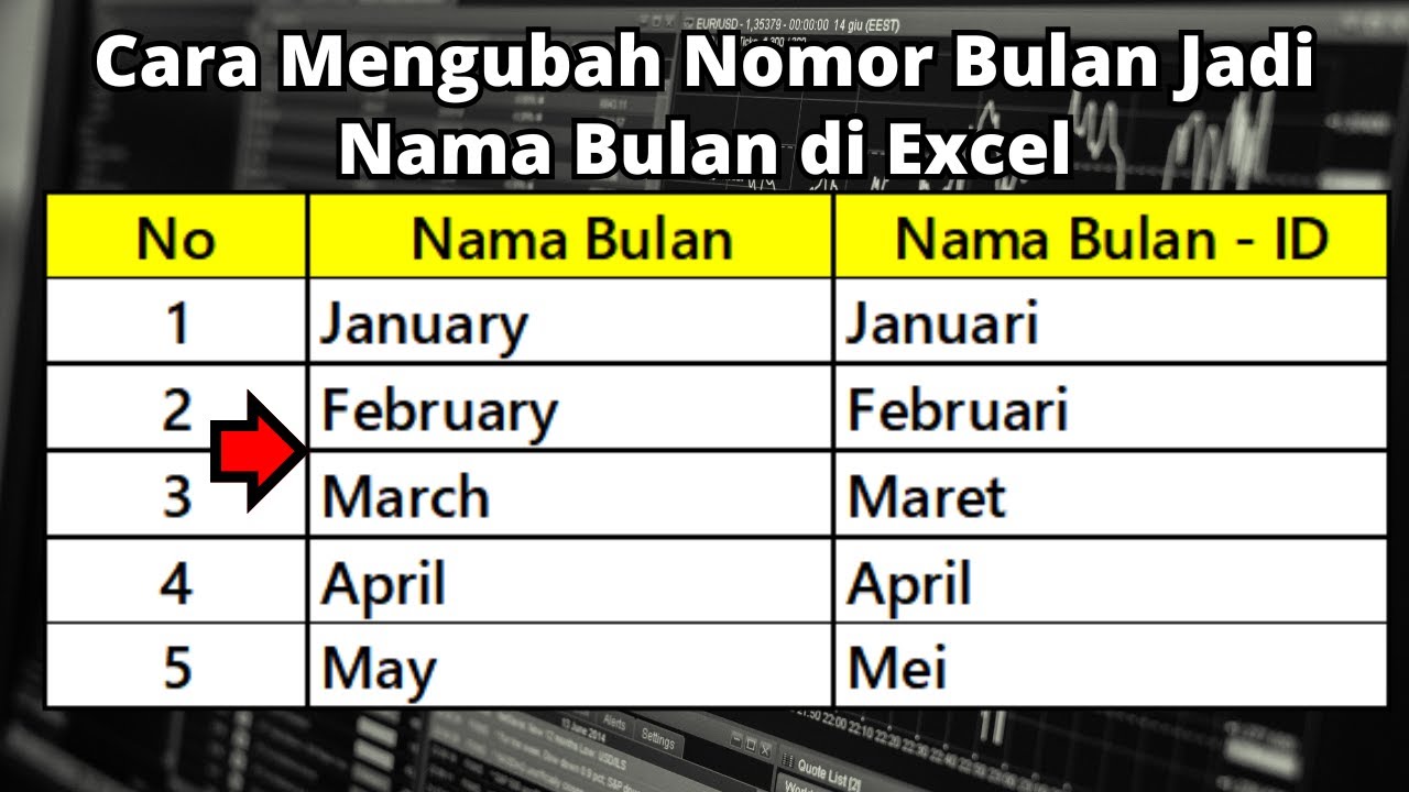 Cara Mengubah Nomor Bulan Jadi Nama Bulan di Excel - YouTube