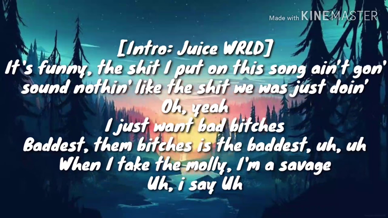 Juice wrld - Bandit ft NBA young boy (lyrics video)... hd1081i - YouTube