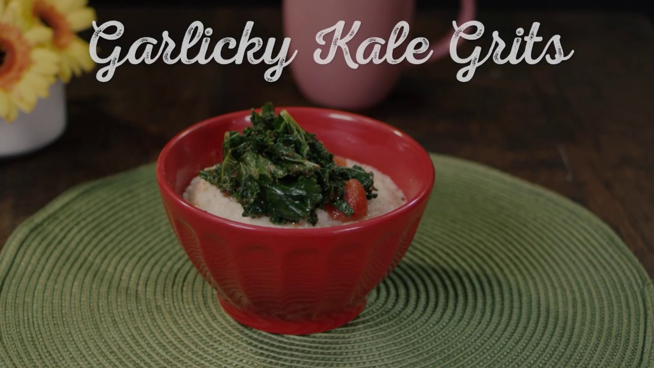 Garlicky Kale Grits - YouTube