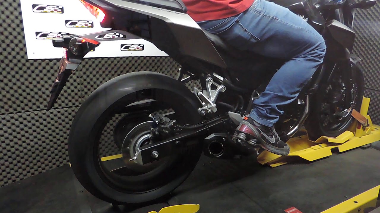 Honda CB500 2017-up CS Racing Exhaust Dyno Sound - YouTube