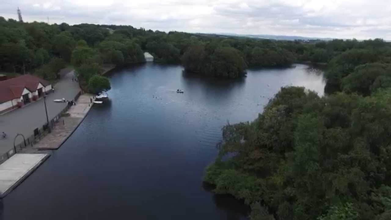 Heaton Park Boating Lake with a drone in 4K - YouTube