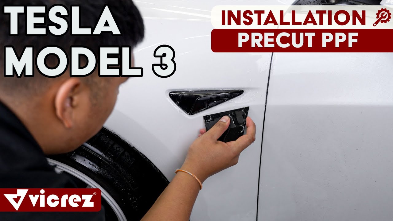 Wrapping the car's front Fender with Vicrez Paint Protective Film Pre ...