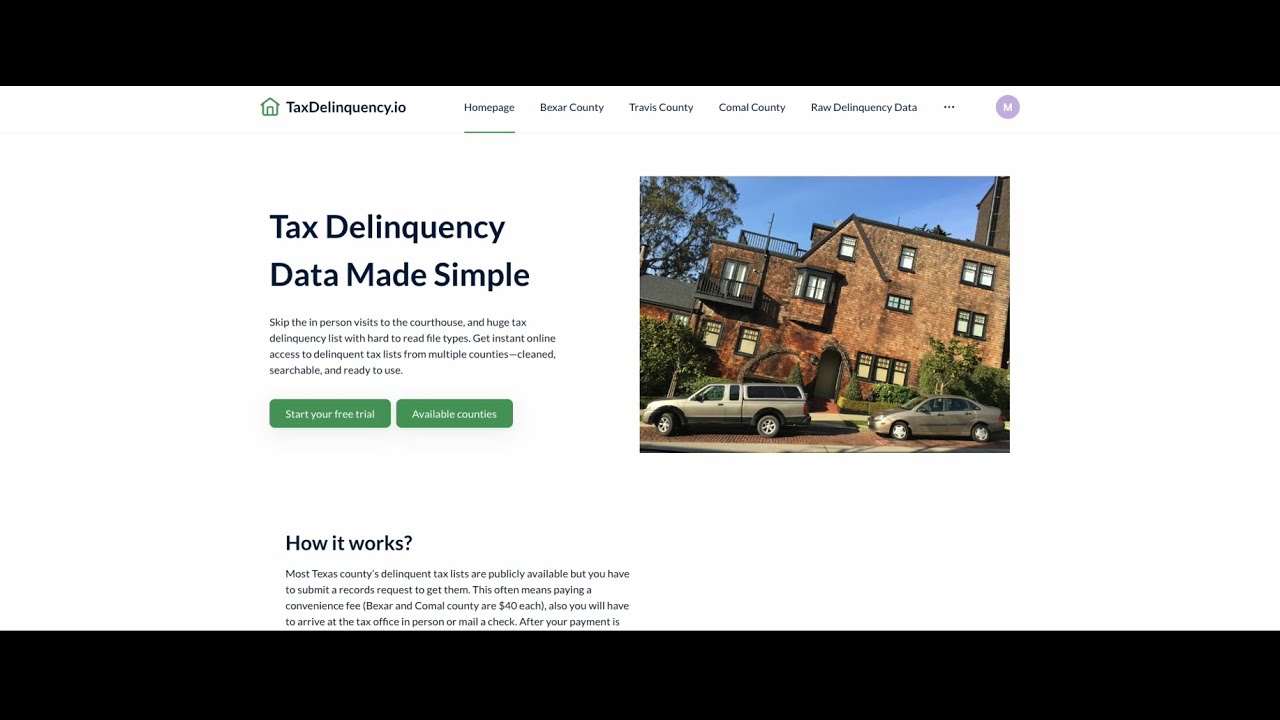 Tax Delinquency.com Demo - YouTube