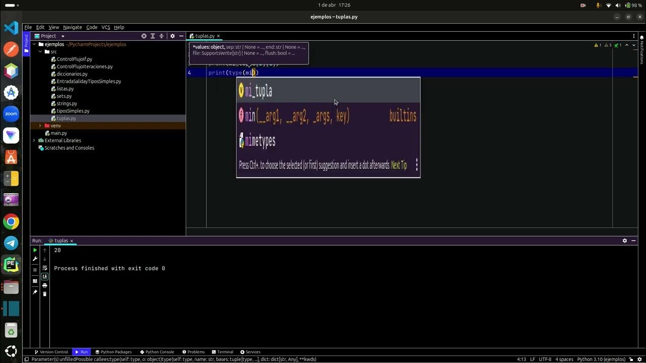 Tuplas python - YouTube