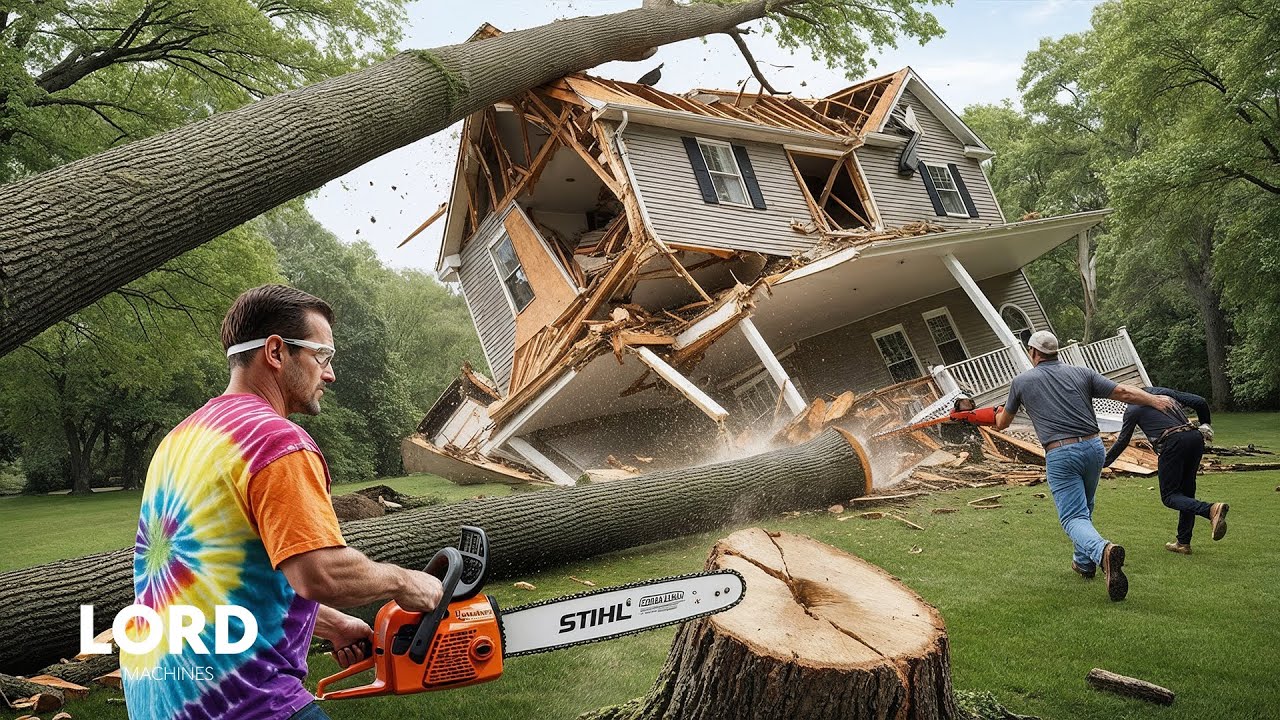 Dangerous Fastest Idiots Cutting Tree Fails Skill With Chainsaw ...