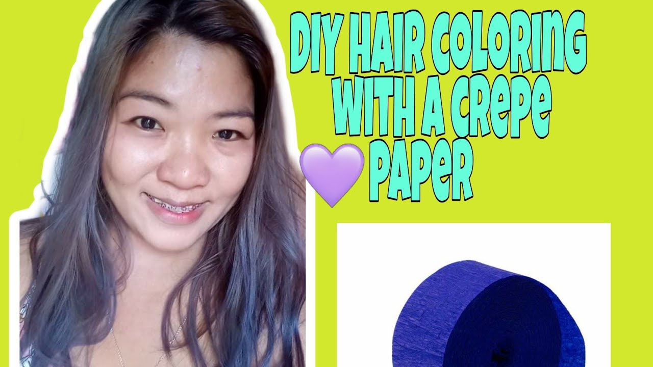 DiY hair coloring with Crepe paper - YouTube