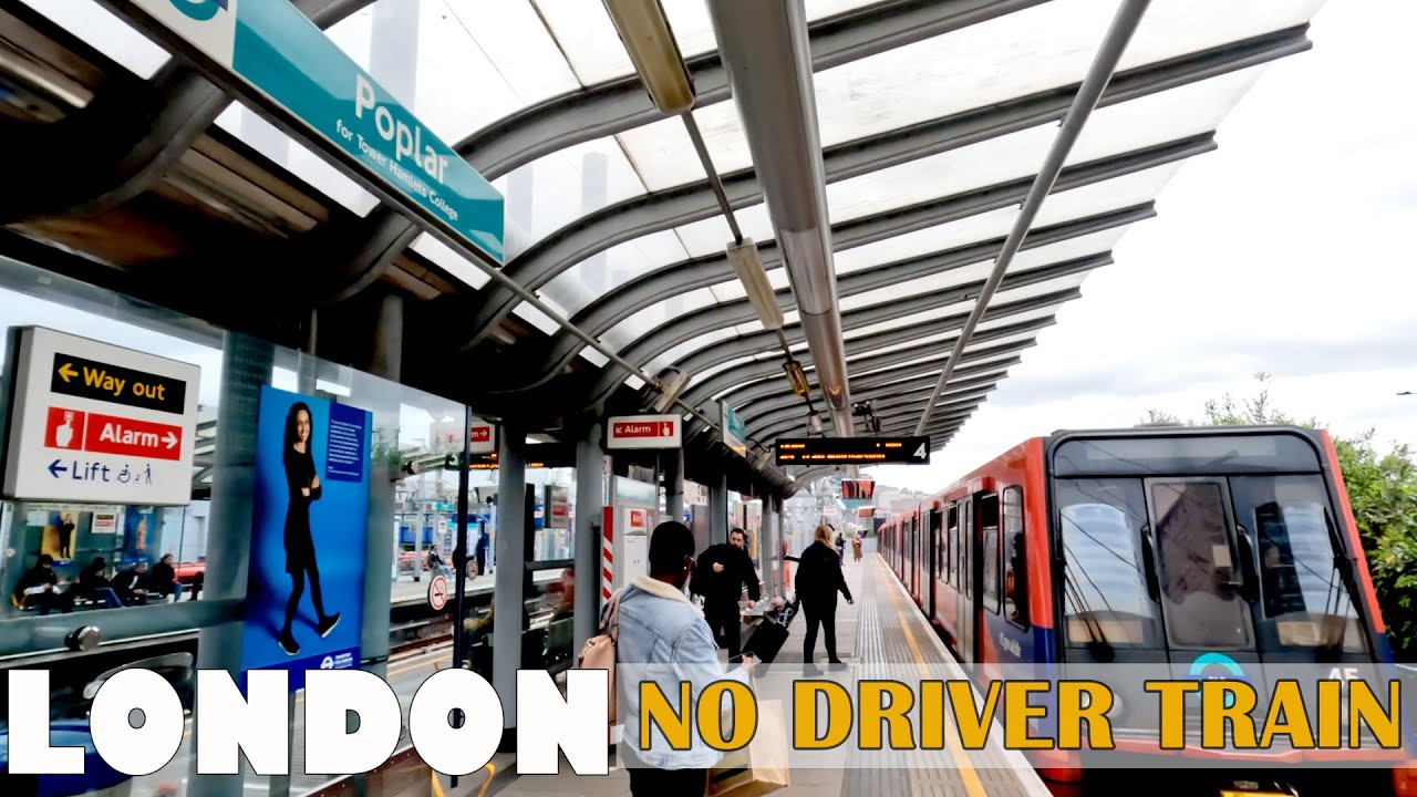 NO Driver DLR Train Ride - from Poplar to Westferry DLR Station 4K ...