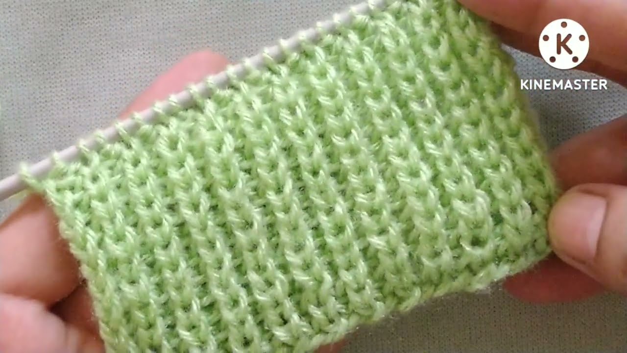 Reversible, Easy, only 2 rows repeat knitting pattern. Shaker stitch ...