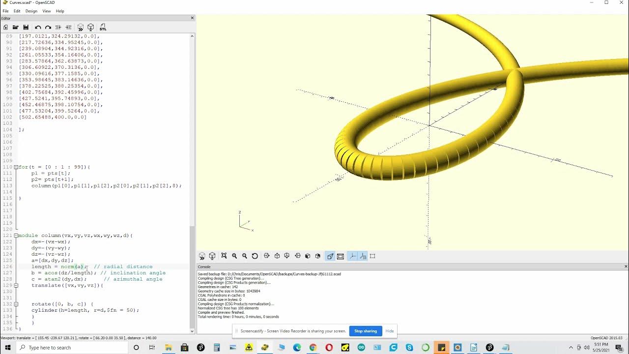 Sweeps and self intersecting sweeps in Fusion 360 and OpenSCAD - YouTube