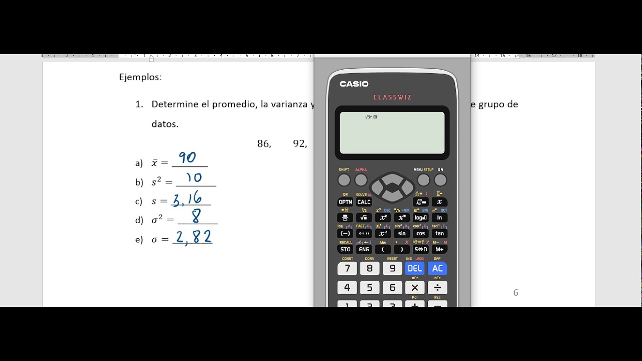 Desviación estándar y varianza en calculadora Casio fx- 570 ex /fx-991 ...