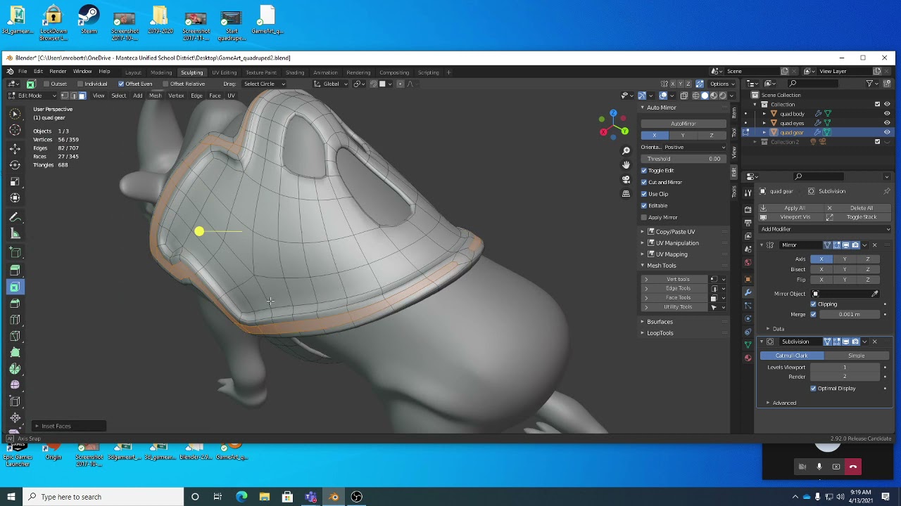 Quadruped retopo specific body sections - YouTube