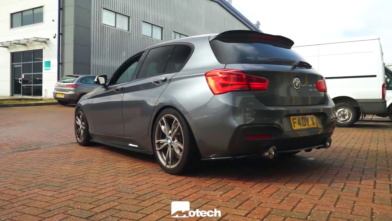 BMW M140i Motech Stance + springs , Maxton kit and Remus Exhaust - YouTube