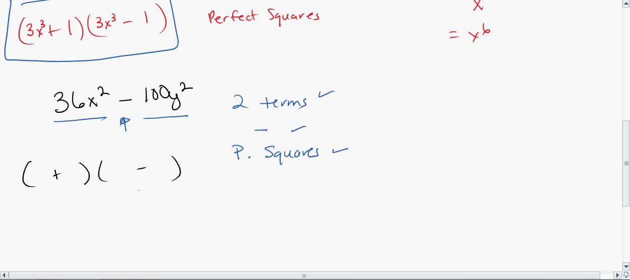 Factoring using the difference of perfect squares - YouTube